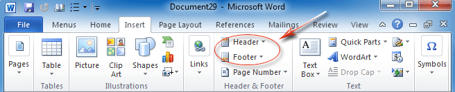 Where Is Header And Footer In Office 2007 2010 2013 And 365