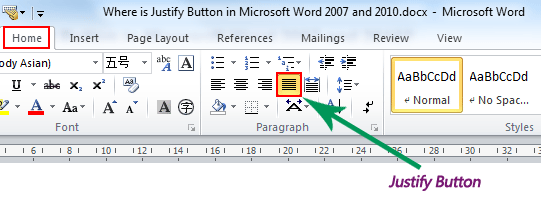Where Is The Justify Button In Microsoft Word 2007 2010 2013 2016 2019 And 365
