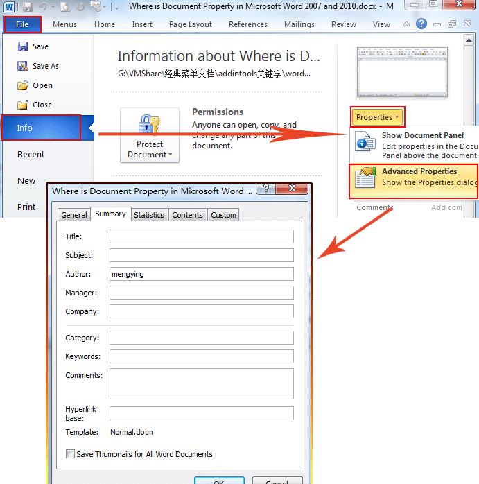 Microsoft Office 2007 Custom Properties Word Safetyerogon