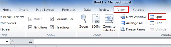 Where Is Split Panes In Microsoft Excel 2007 2010 2013 2016 2019 