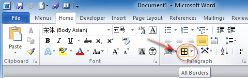 Where Is Border In Microsoft Office 2007 2010 2013 And 365