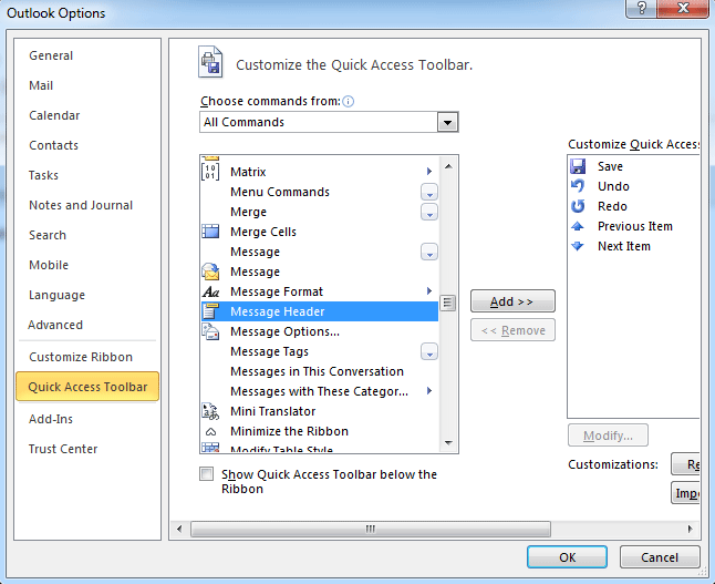 Where Is Message Header In Outlook 2007 2010 2013 2016 2019 And 365