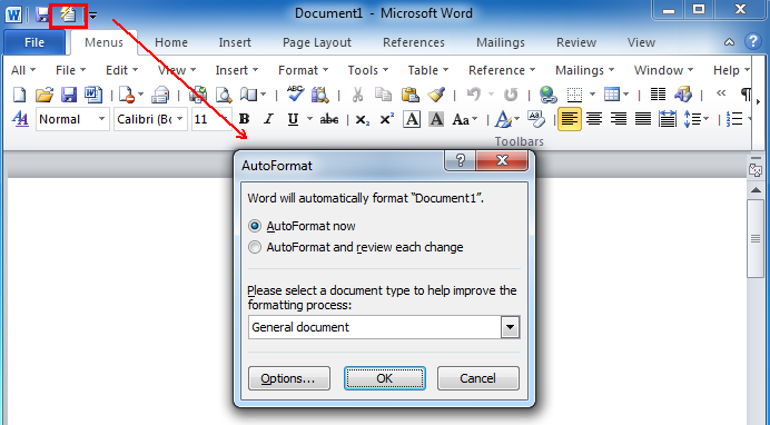 Where Is The AutoFormat In Microsoft Word 2007 2010 2013 2016 2019 And 365