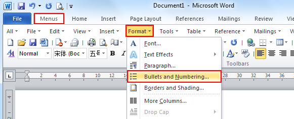 Where Is The Bullet And Numbering In Microsoft Word 2007 2010 2013 