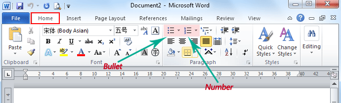 Where Is The Bullet And Numbering In Microsoft Word 2007 2010 2013 