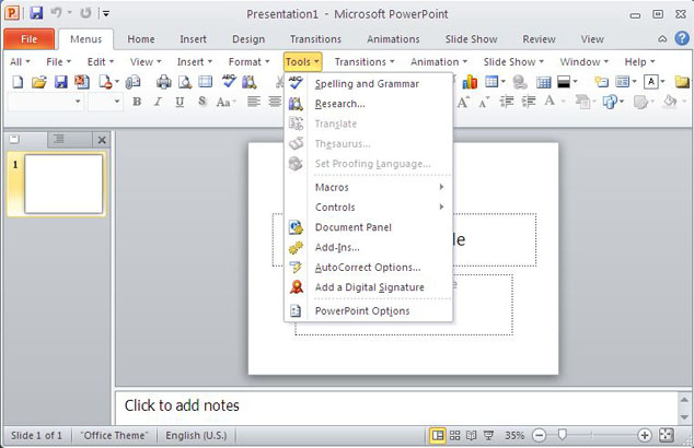 Classic Menu for Office Home ans Business 2010 SCREENSHOT